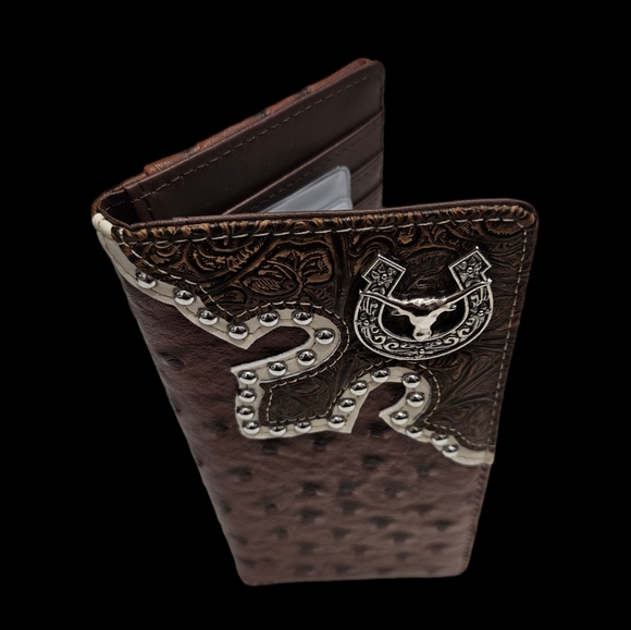 Accessories | Mens Western Leather Cowboy Concho Rodeo Wallet Genuine ...